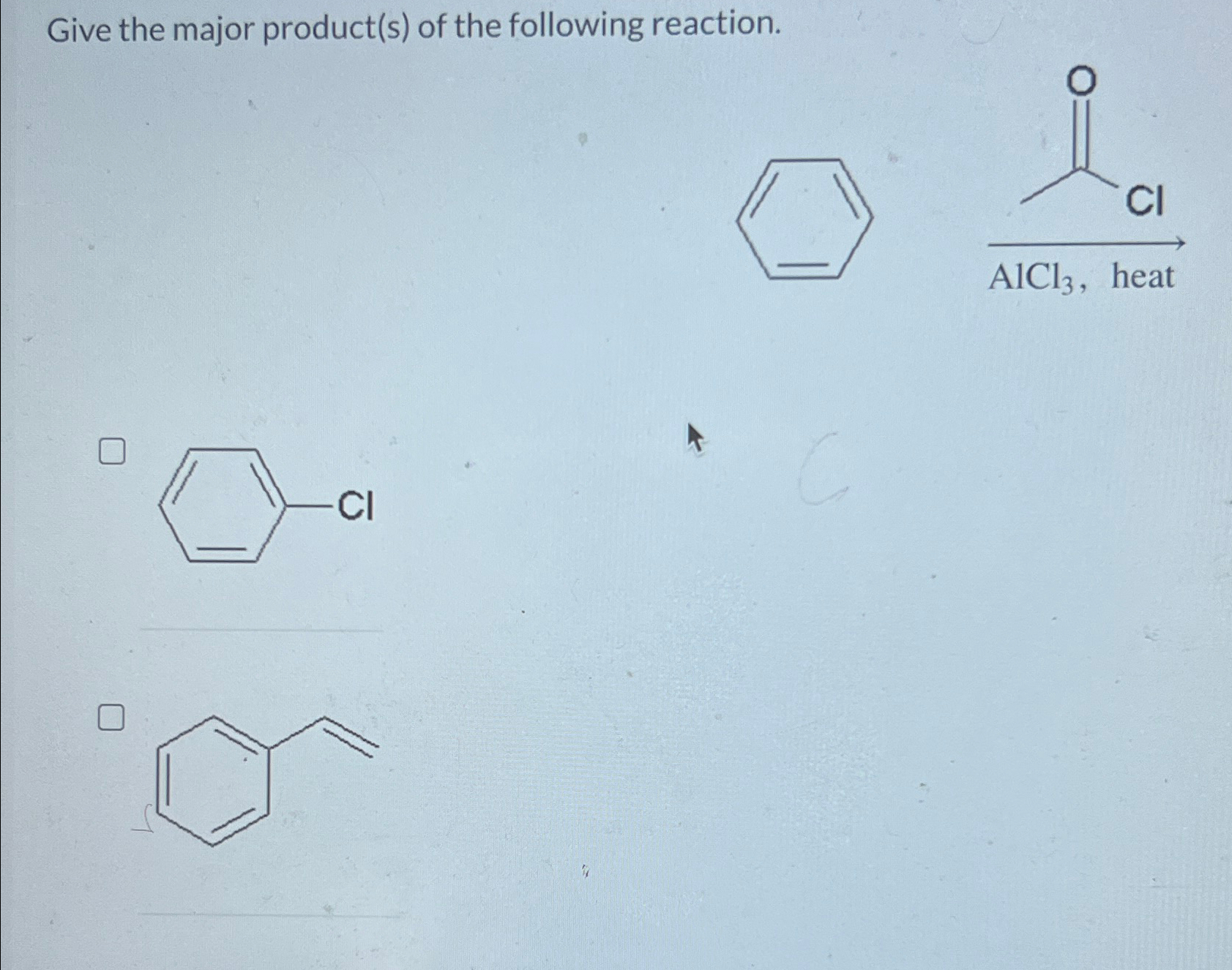 Solved Give the major product(s) ﻿of the following reaction. | Chegg.com