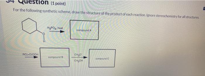 Solved uestion (1 point) For the following synthetic scheme, | Chegg.com