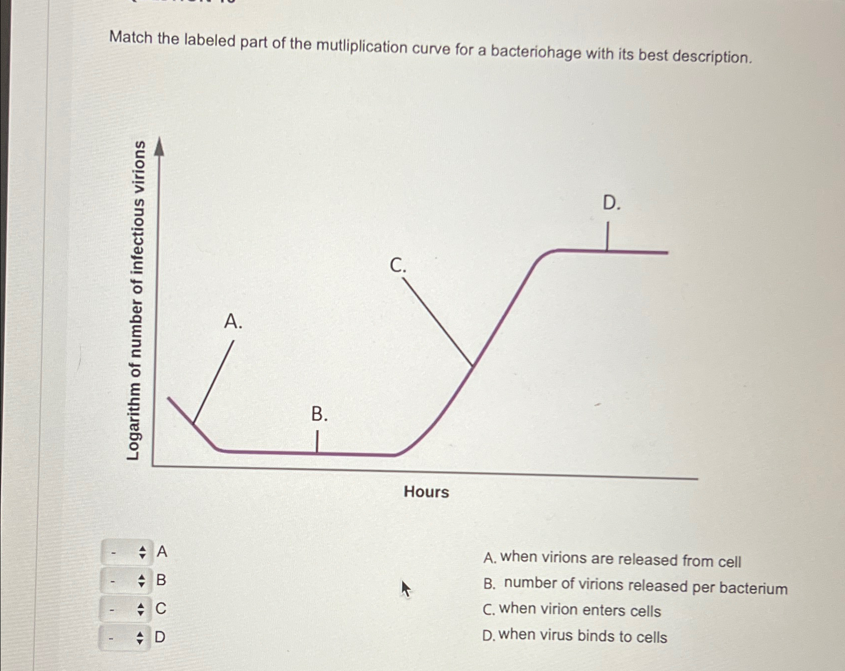 Solved Match the labeled part of the mutliplication curve | Chegg.com