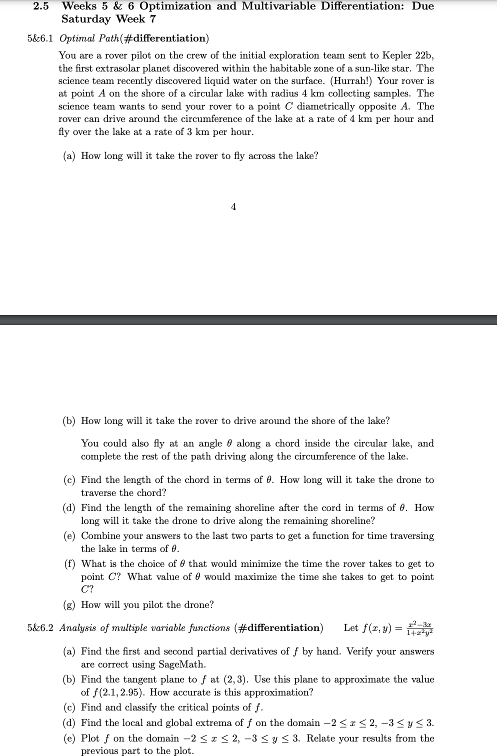 Solved 2.5 ﻿Weeks 5 ﻿& 6 ﻿Optimization and Multivariable | Chegg.com