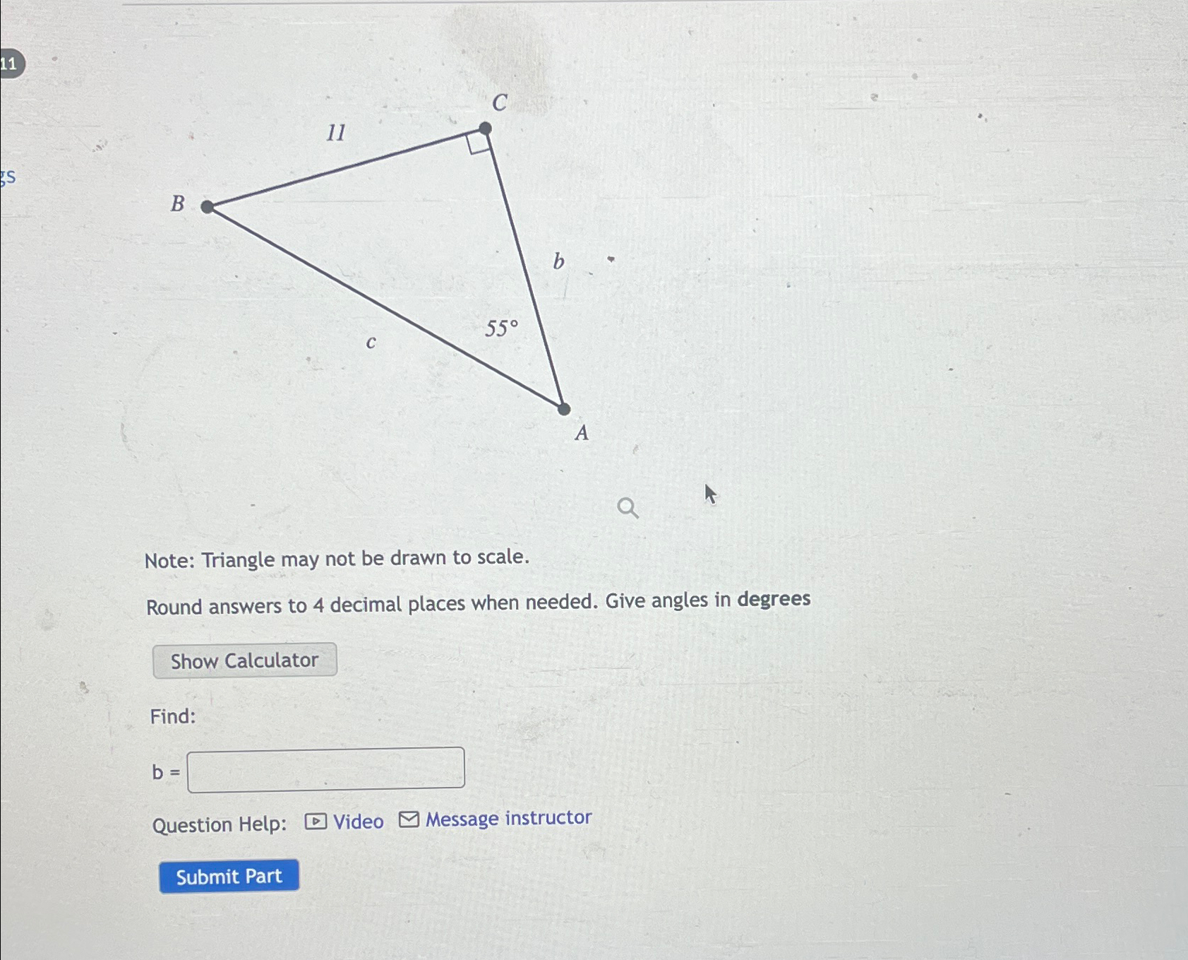 Solved Note: Triangle may not be drawn to scale.Round | Chegg.com