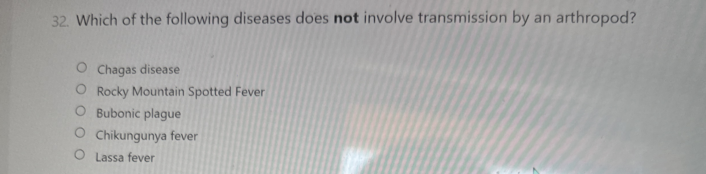 Solved Which of the following diseases does not involve | Chegg.com