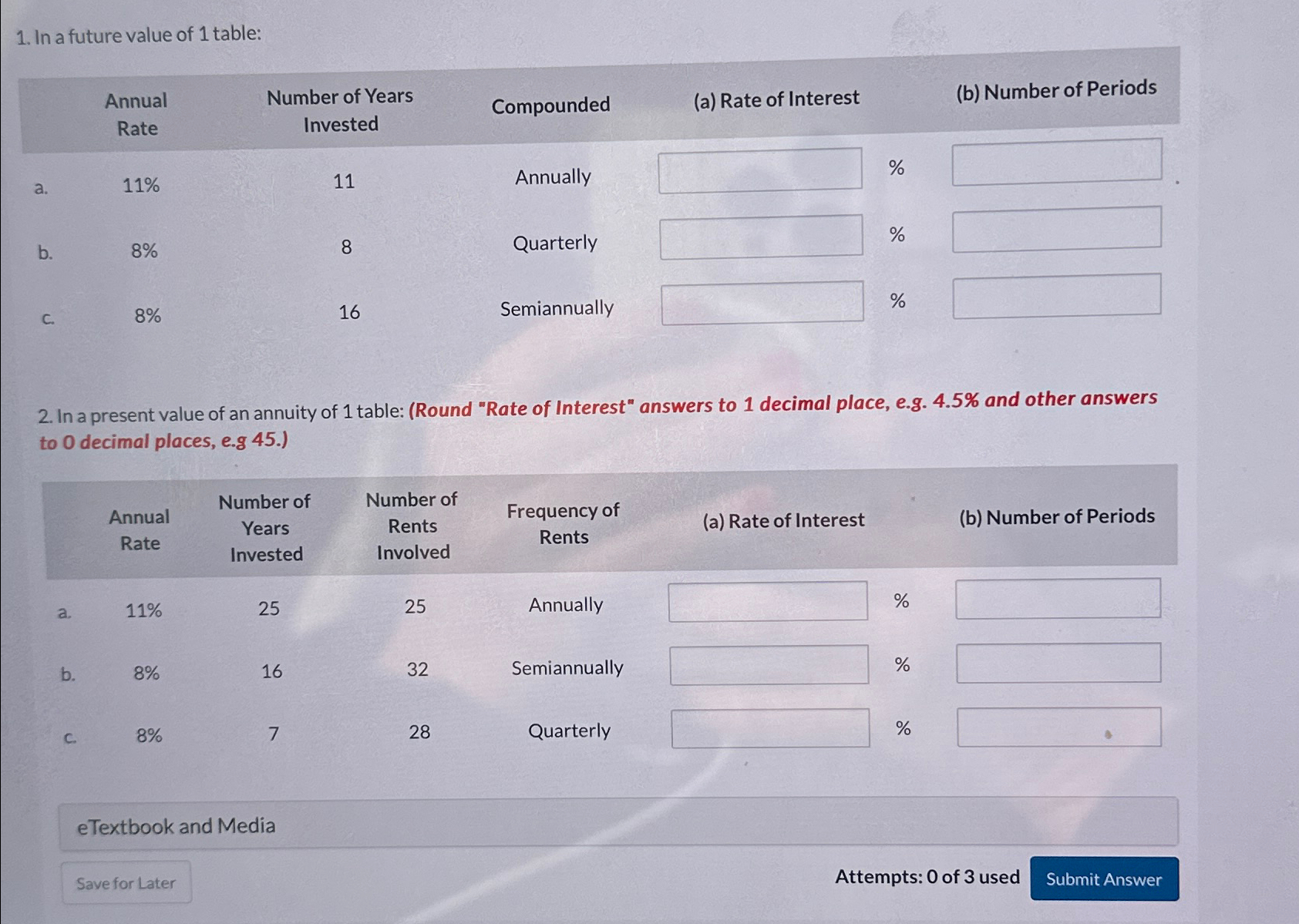 Solved In a future value of 1 | Chegg.com