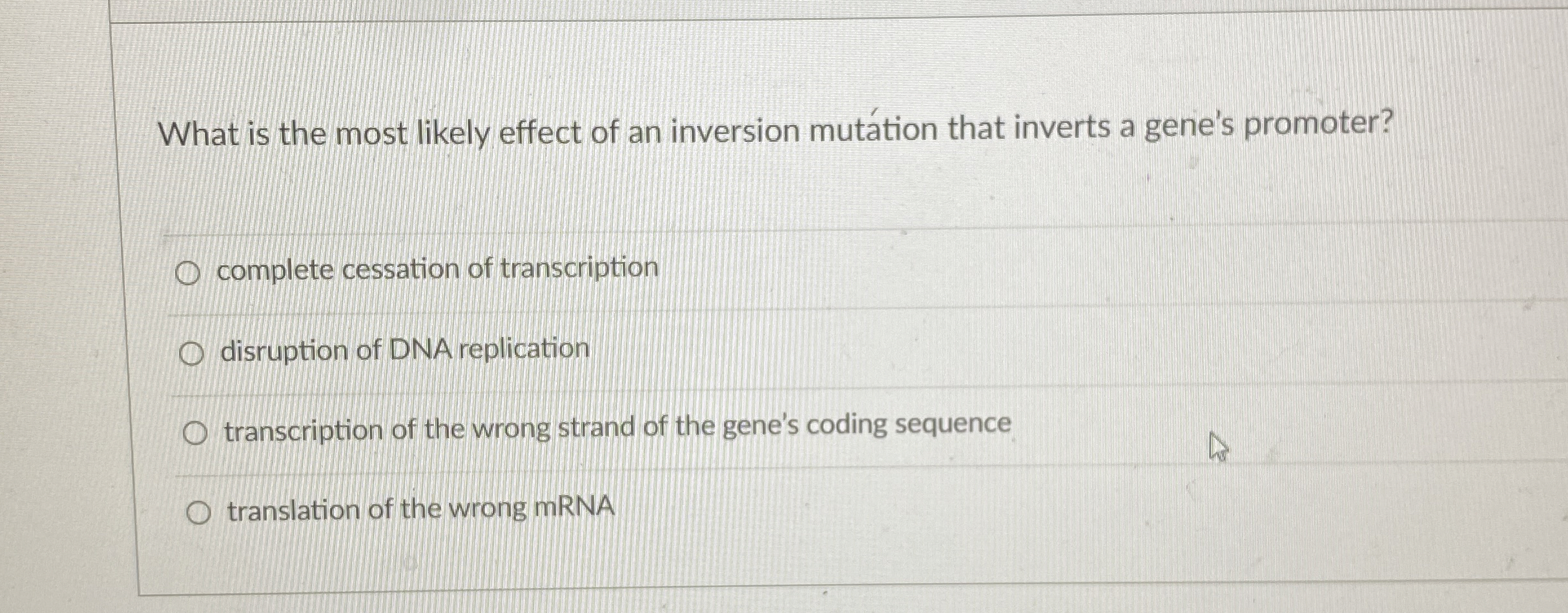 Solved What is the most likely effect of an inversion | Chegg.com