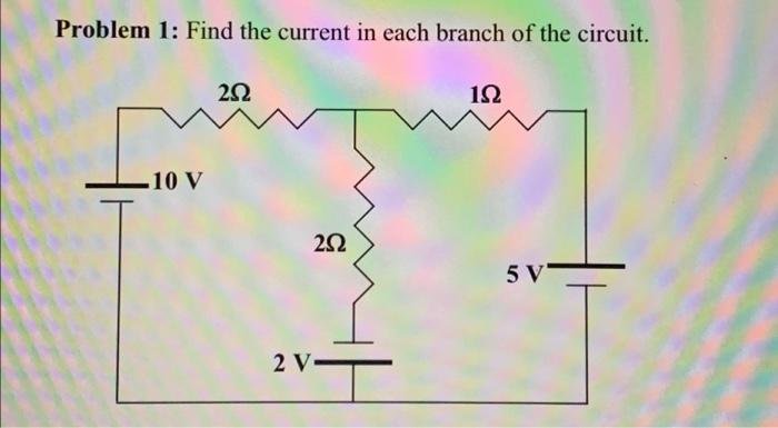 Solved Problem 1: Find the current in each branch of the | Chegg.com