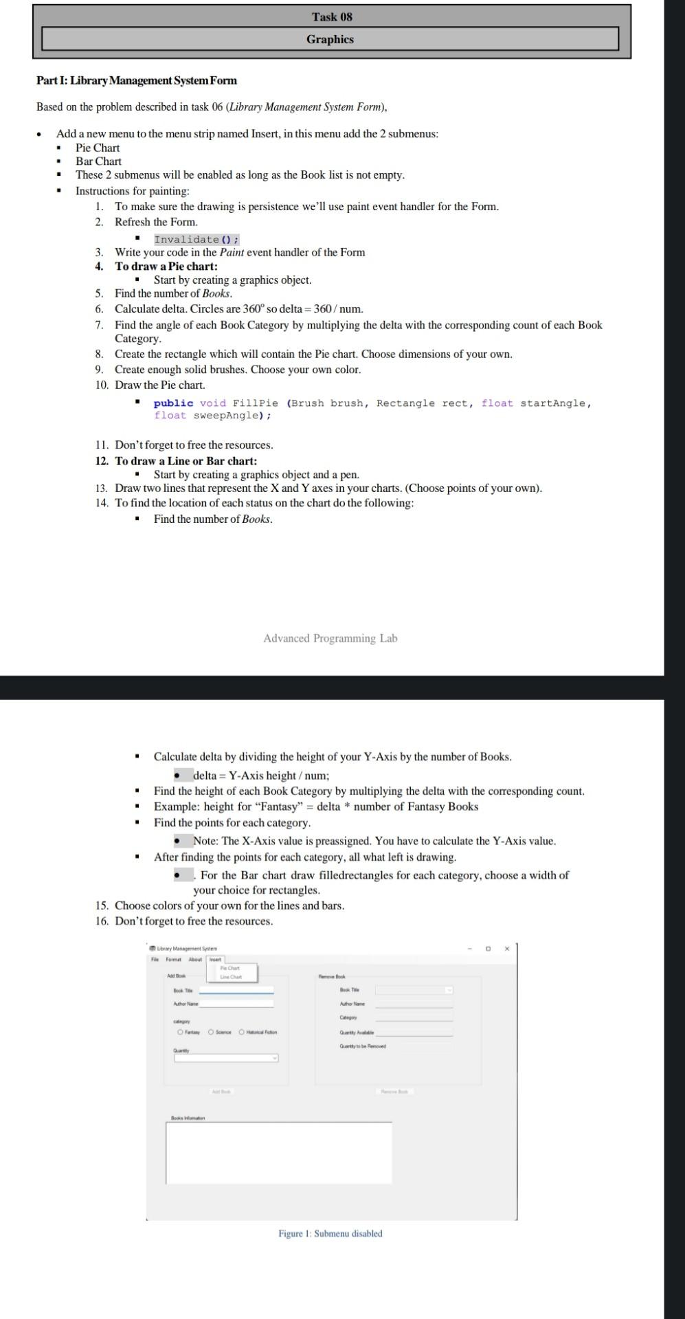 Solved Part I: Library Management System Form Based on the | Chegg.com
