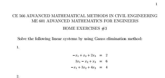Solved CE 566 ADVANCED MATHEMATICAL METHODS IN CIVIL | Chegg.com