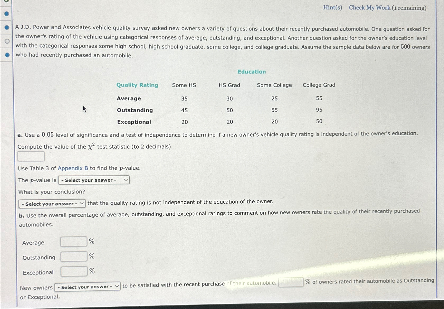 Solved Please solveHint(s) ﻿Check My Work (1 ﻿remaining)A | Chegg.com