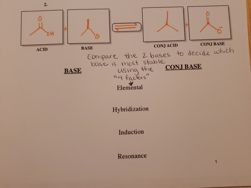 Solved 2. DH ACID BASE BASE CONJ ACID CONJ BASE compare the | Chegg.com