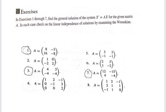 ExercisesIn Exercises I through 7, find the general | Chegg.com