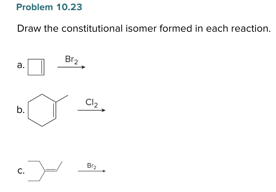 Solved Problem 10.23Draw the constitutional isomer formed in | Chegg.com