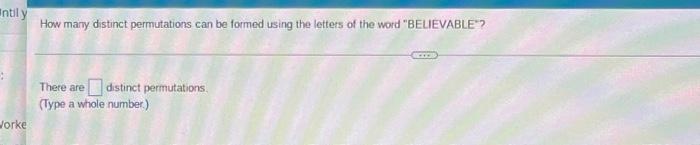 Solved Antily How many distinct permutations can be formed | Chegg.com
