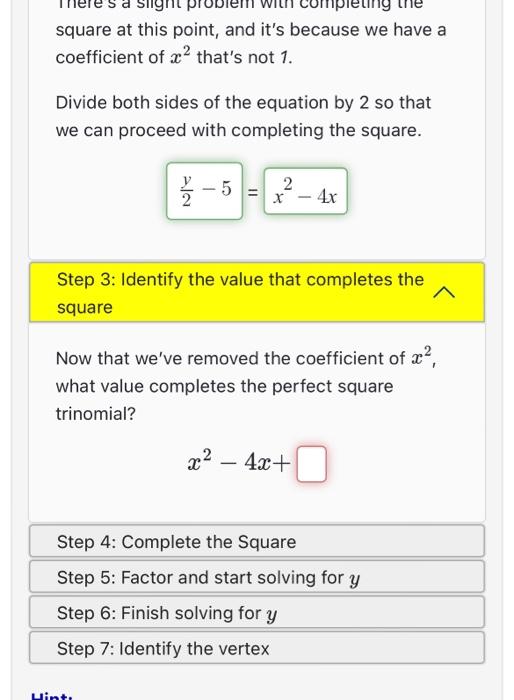 Solved square at this point, and it's because we have a | Chegg.com