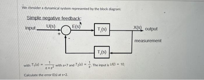 Solved We consider a dynamical system represented by the | Chegg.com