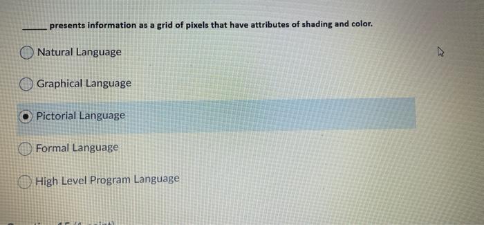 Solved v The term means a language of precise expressions | Chegg.com