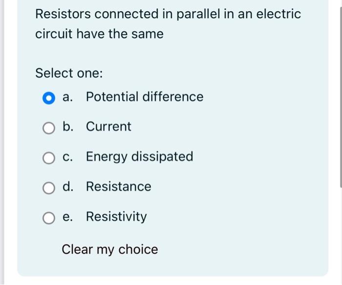 Solved Resistors connected in parallel in an electric | Chegg.com