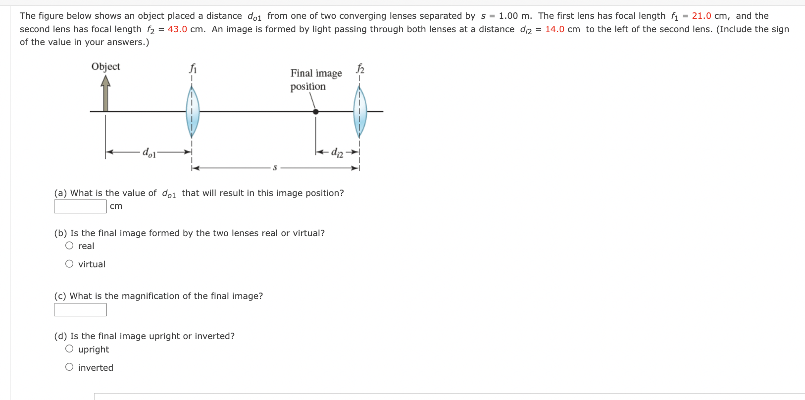 Solved The figure below shows an object placed a distance | Chegg.com