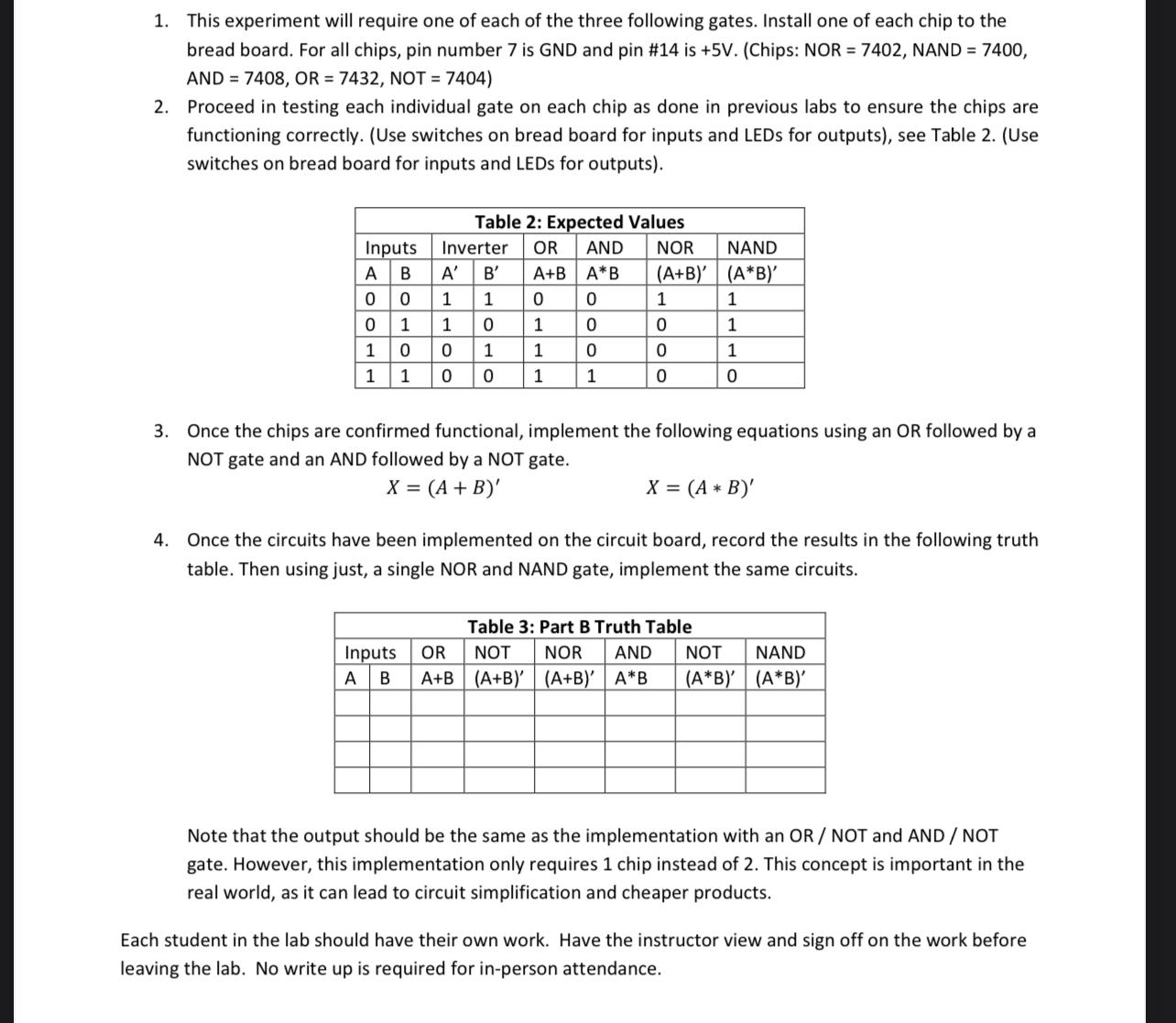 Solved This experiment will require one of each of the three | Chegg.com