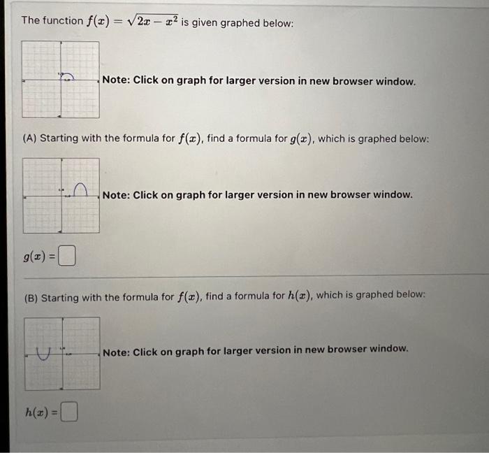 Solved The Function Fx2x−x2 Is Given Graphed Below Note 