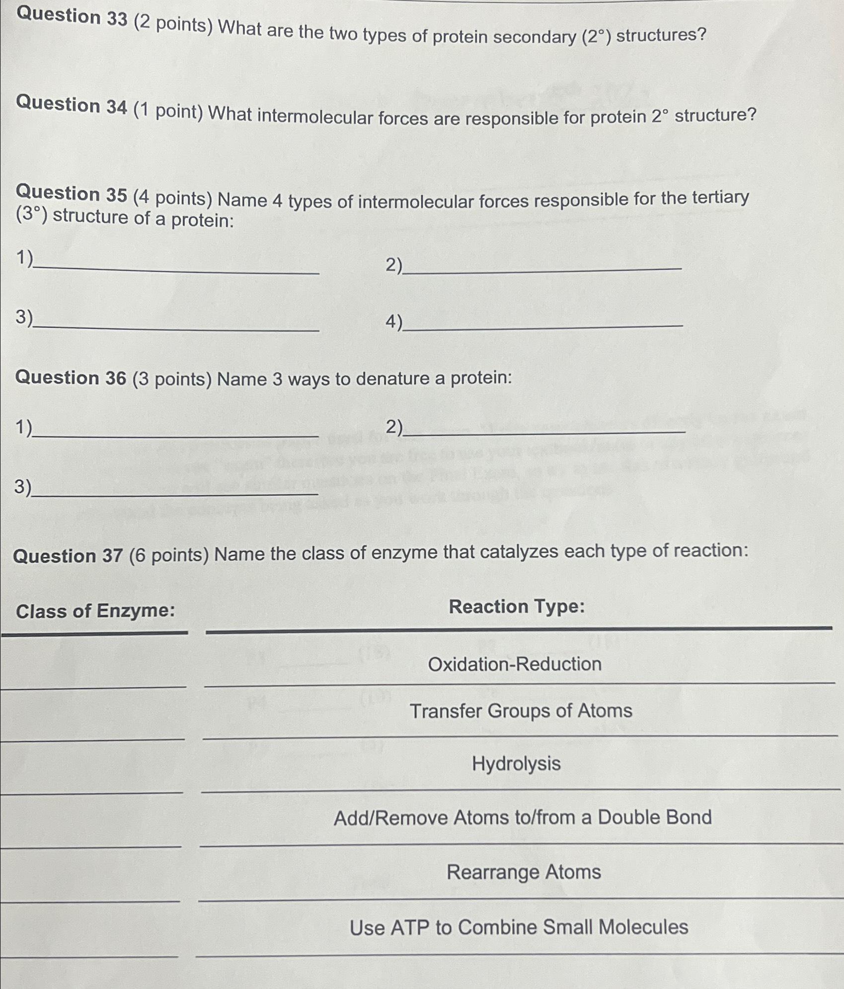 Solved Question 33 ( 2 ﻿points) ﻿What are the two types of | Chegg.com