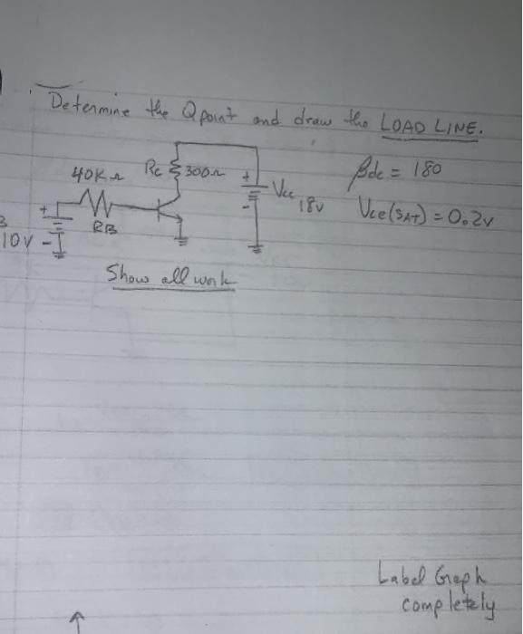 Solved Determine the Qpoint and draw the LOAD LINE. 40ka Re | Chegg.com