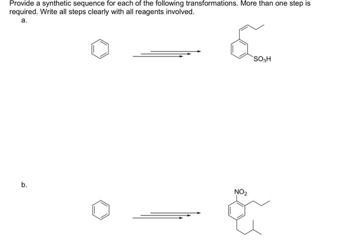 Solved Provide a synthetic sequence for each of the | Chegg.com