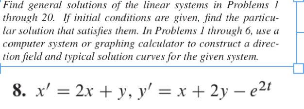 Solved Find general solutions of the linear systems in | Chegg.com