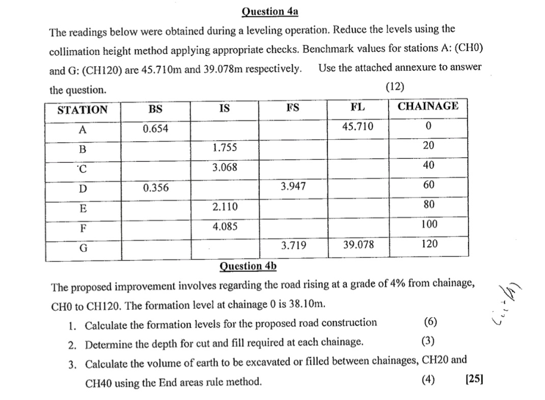 Solved Question 4aThe readings below were obtained during a | Chegg.com