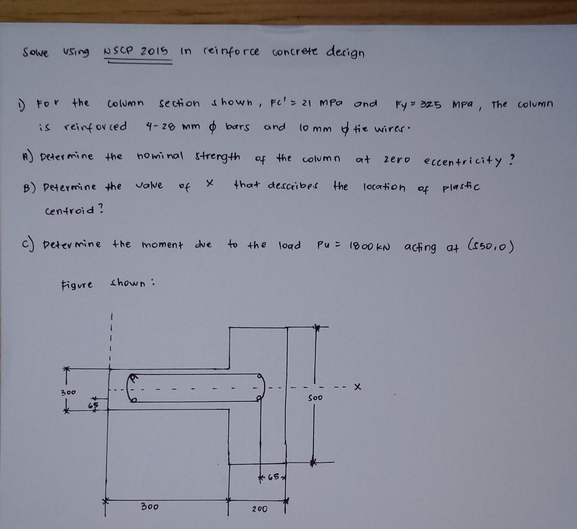 Solve using NSCP 2015 in reinforce concrete design 1) | Chegg.com