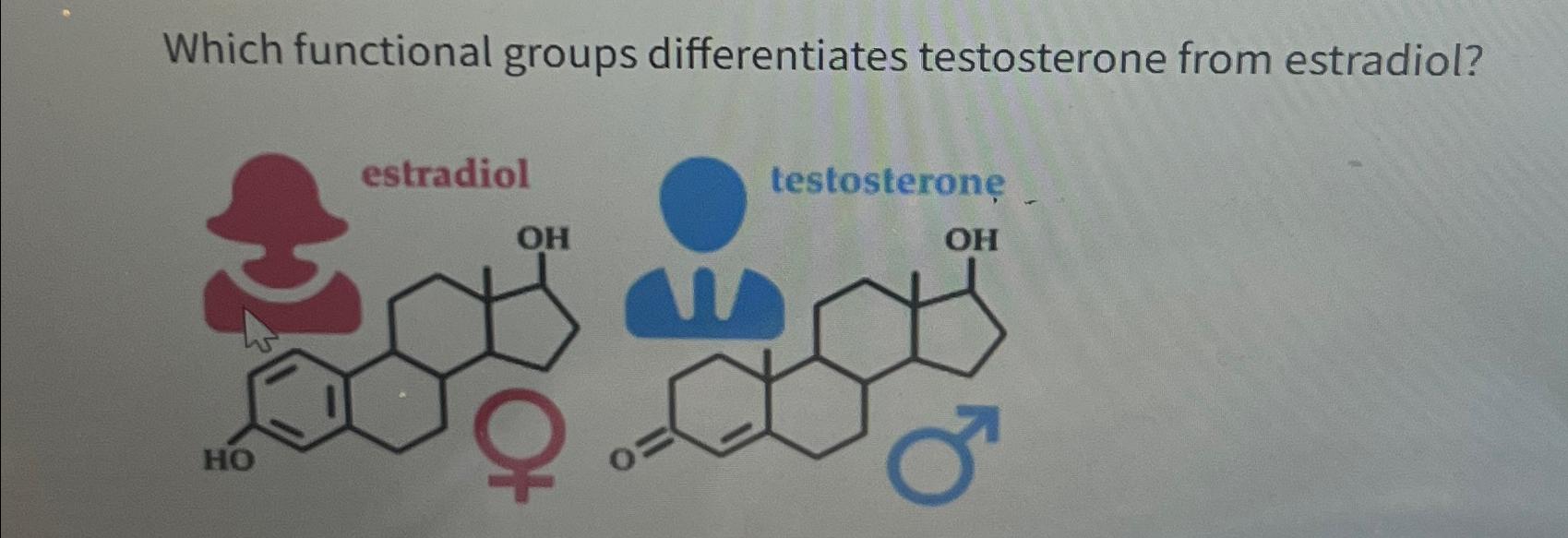 Solved Which functional groups differentiates testosterone | Chegg.com