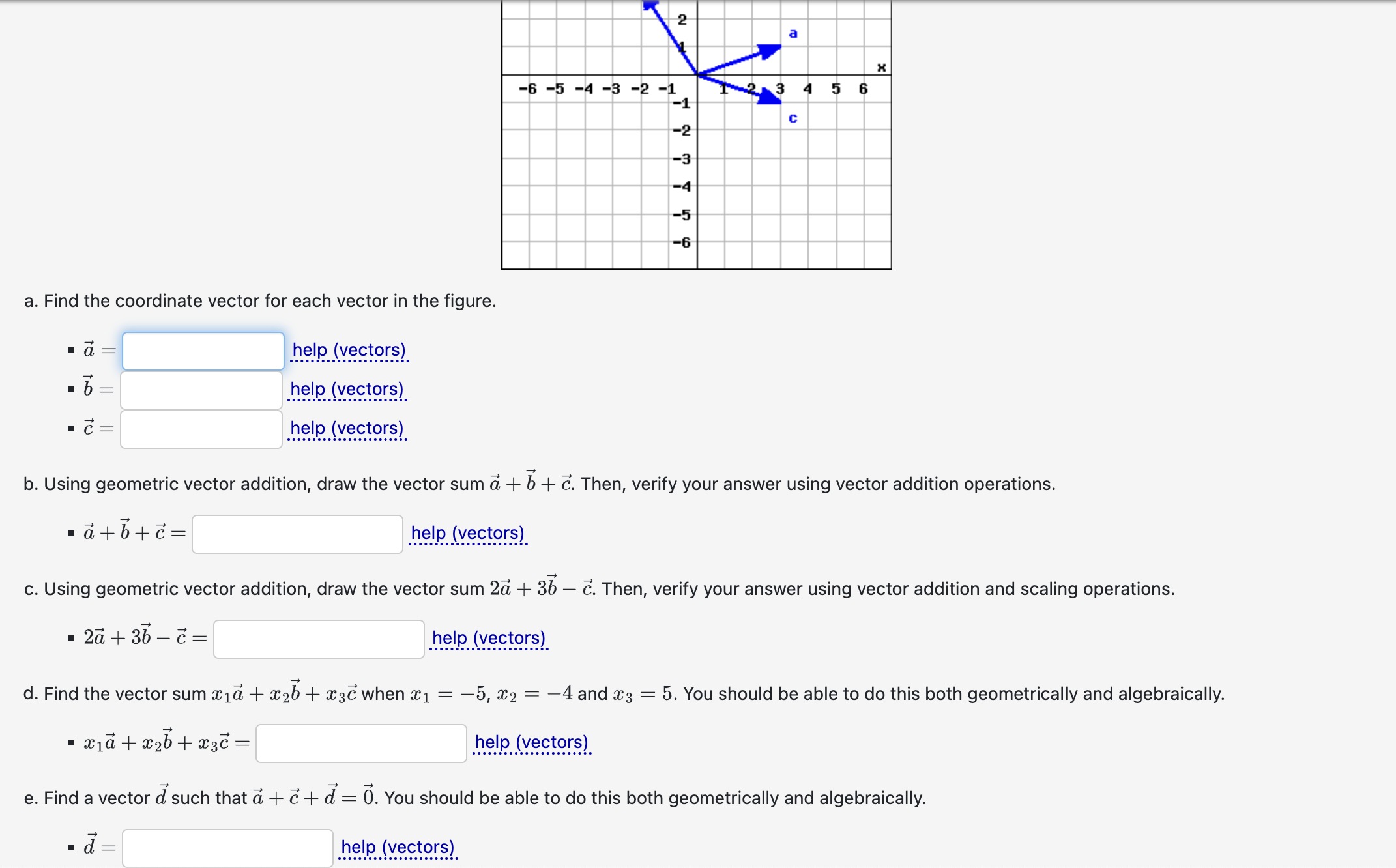 Solved a. ﻿Find the coordinate vector for each vector in the | Chegg.com