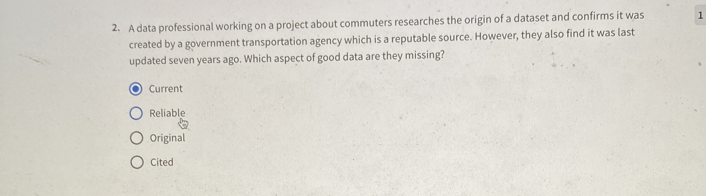 Solved A data professional working on a project about | Chegg.com