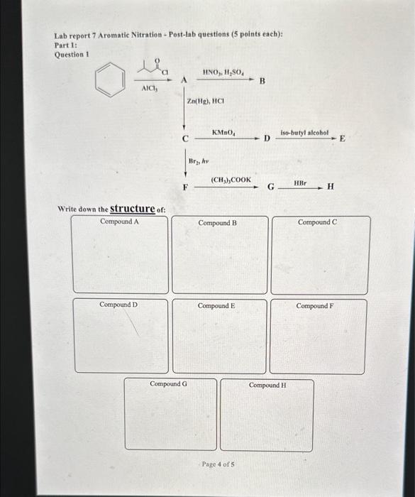 Solved Lab report 7 Aromatic Nitration - Post-lab questions | Chegg.com