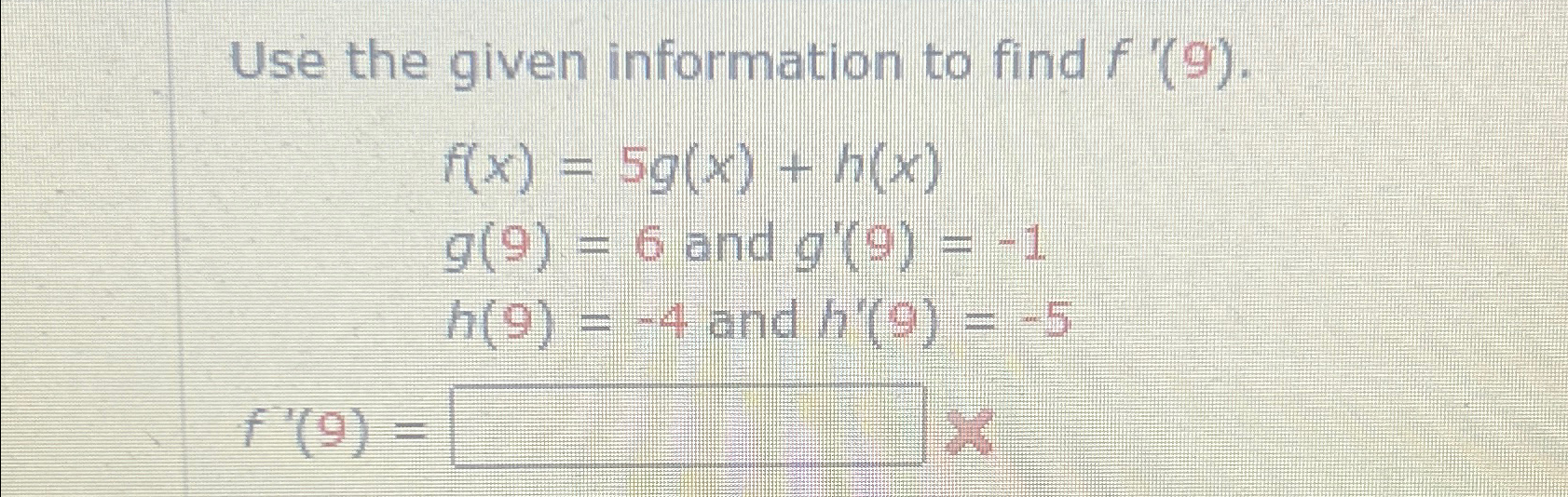 Solved Use the given information to find | Chegg.com