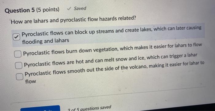 Solved How are lahars and pyroclastic flow hazards related? | Chegg.com