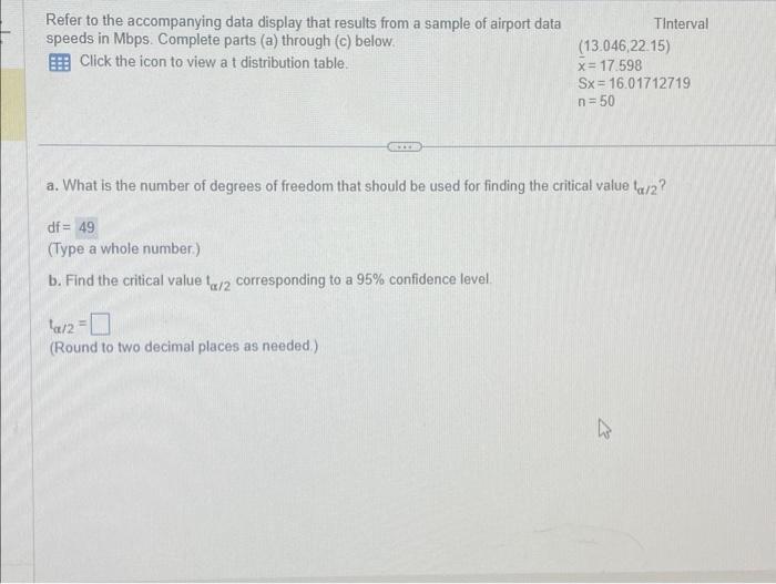 Solved Refer to the accompanying data display that results | Chegg.com