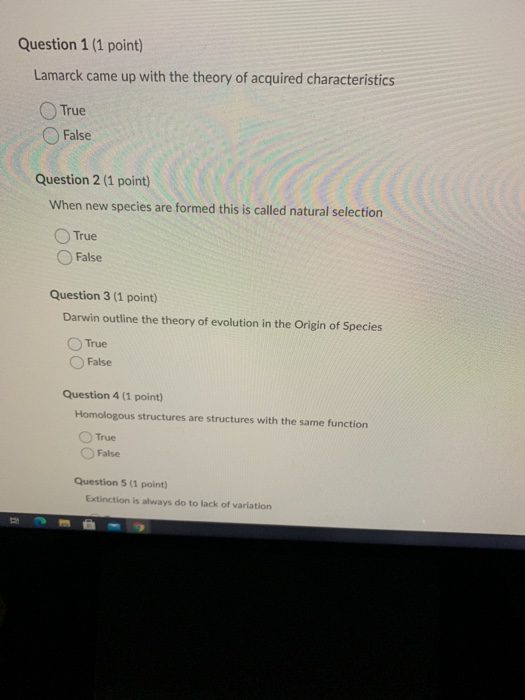 Solved Question 1 (1 point) Lamarck came up with the theory | Chegg.com