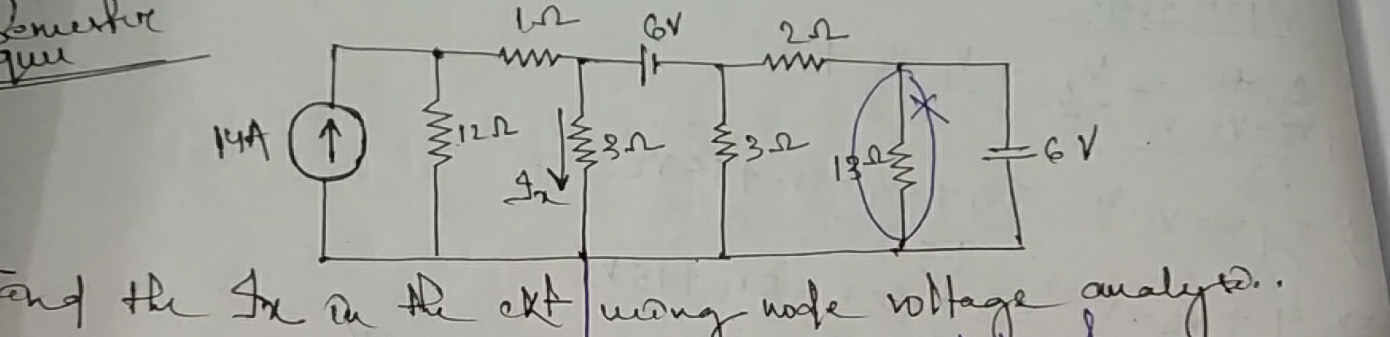 Solved find the ix in the circuit using node voltage | Chegg.com