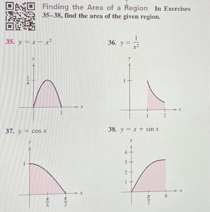 Solved Finding the Area of a Region In Exercises 35−38, find | Chegg.com