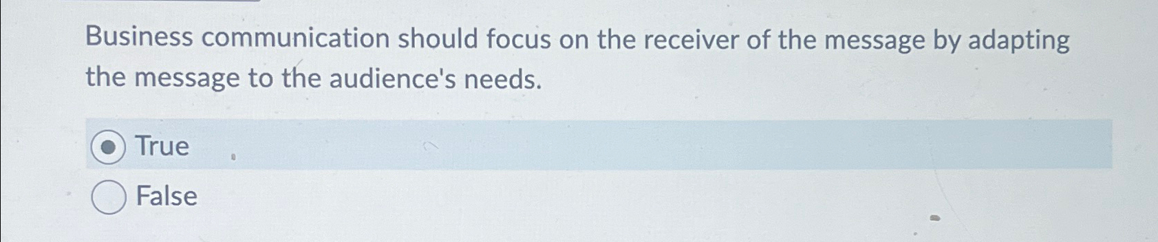 Solved Business communication should focus on the receiver | Chegg.com