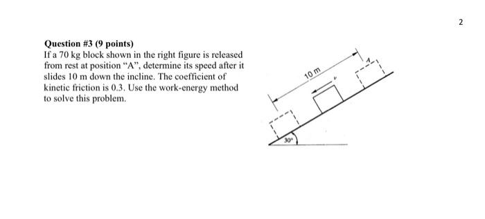 Solved If a 70 kg block shown in the right figure is | Chegg.com
