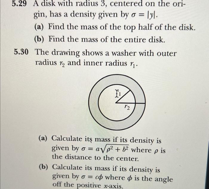 Solved 5.29 A disk with radius 3, centered on the origin, | Chegg.com