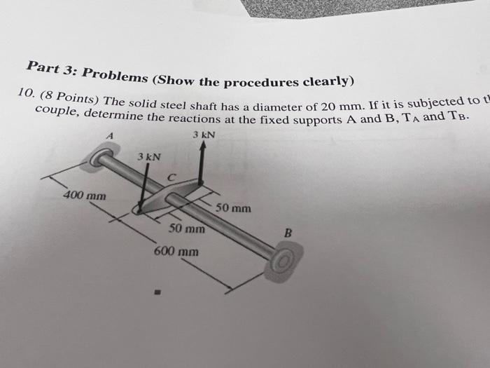 Solved Part 3: Problems (Show the procedures clearly) 10. ( | Chegg.com