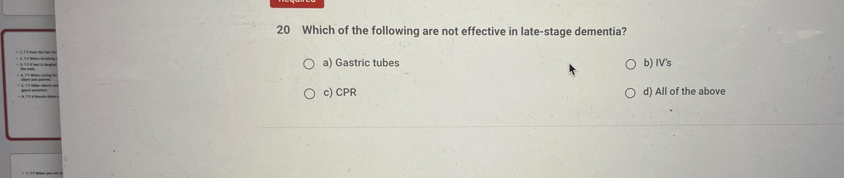 Solved 20 ﻿Which of the following are not effective in | Chegg.com