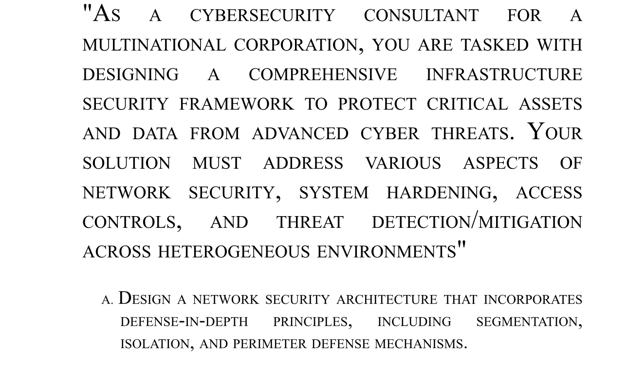Solved "As A CYBERSECURITY CONSULTANT FOR A MULTINATIONAL | Chegg.com