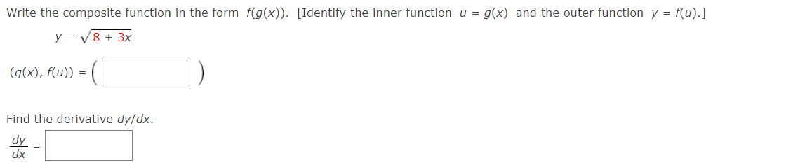 Solved Write the composite function in the form | Chegg.com