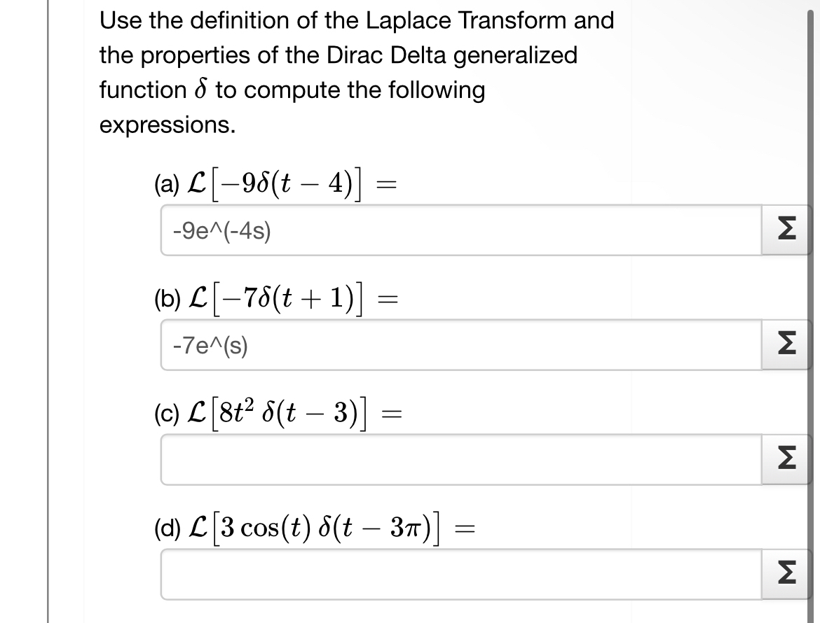 Solved Use the definition of the Laplace Transform and the | Chegg.com