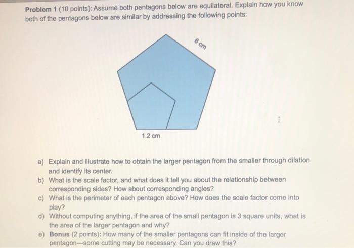 Solved Problem 1 (10 points): Assume both pentagons below | Chegg.com