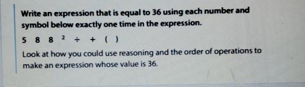 Solved Write an expression that is equal to 36 using each | Chegg.com