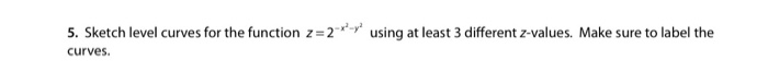 Solved 5. Sketch level curves for the function z=2-*-* using | Chegg.com